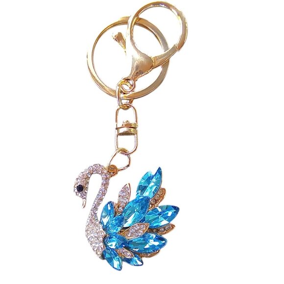 Bags | Blue Swan New Rhinestone Bag Charm Keychain | Poshmark